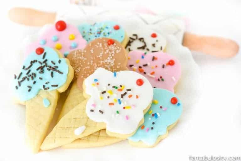 Ice Cream Cone Sugar Cookies - Fantabulosity