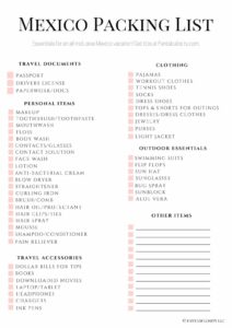 What to Pack for Mexico - Free Printable Checklist - Fantabulosity