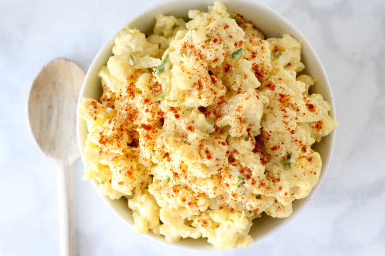 Cauliflower Potato Salad Easy Low Carb Recipe Fantabulosity