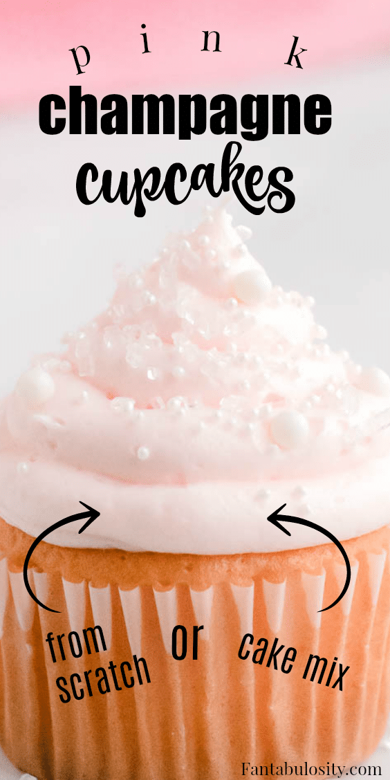 Pink Champagne Cupcakes with Buttercream | From Scratch or Box Mix!