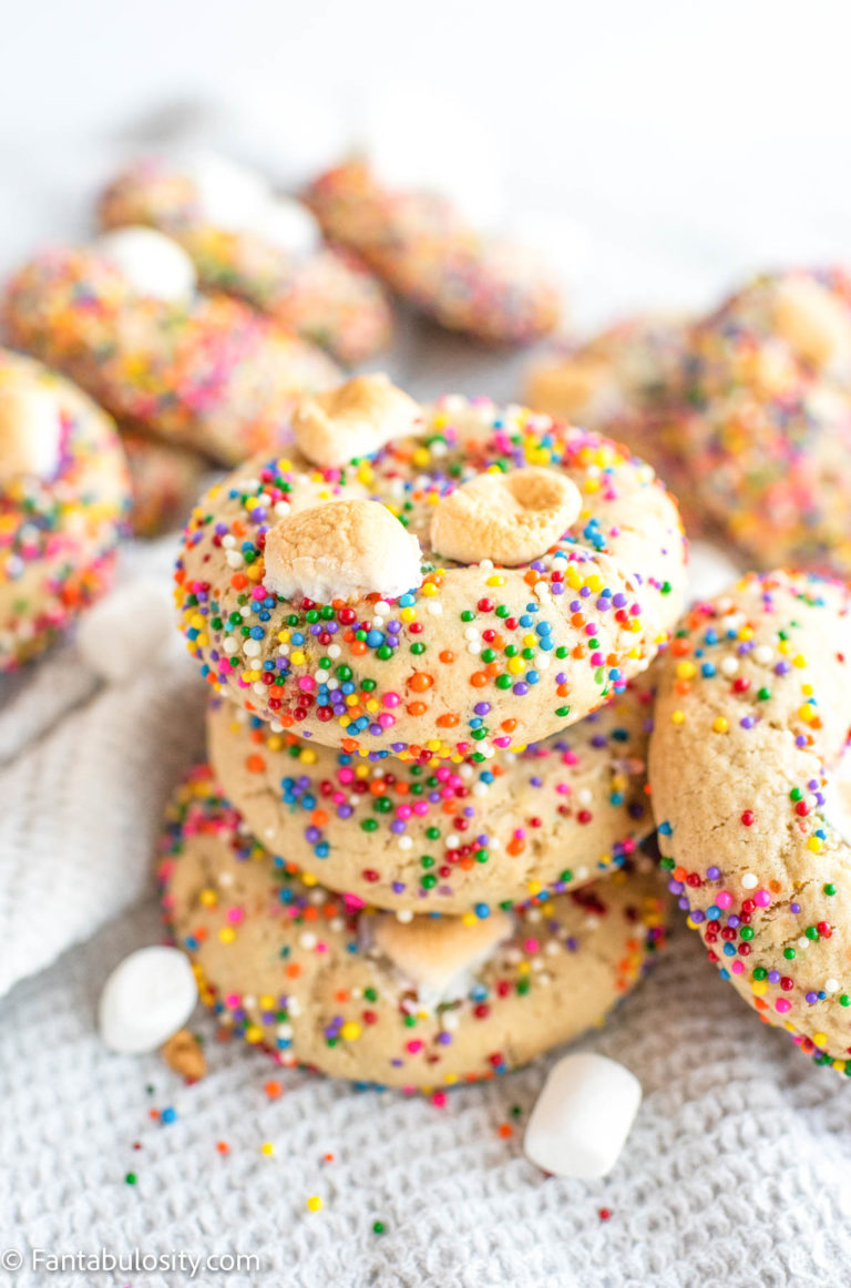 Marshmallow Cookies with Sprinkles - Fantabulosity