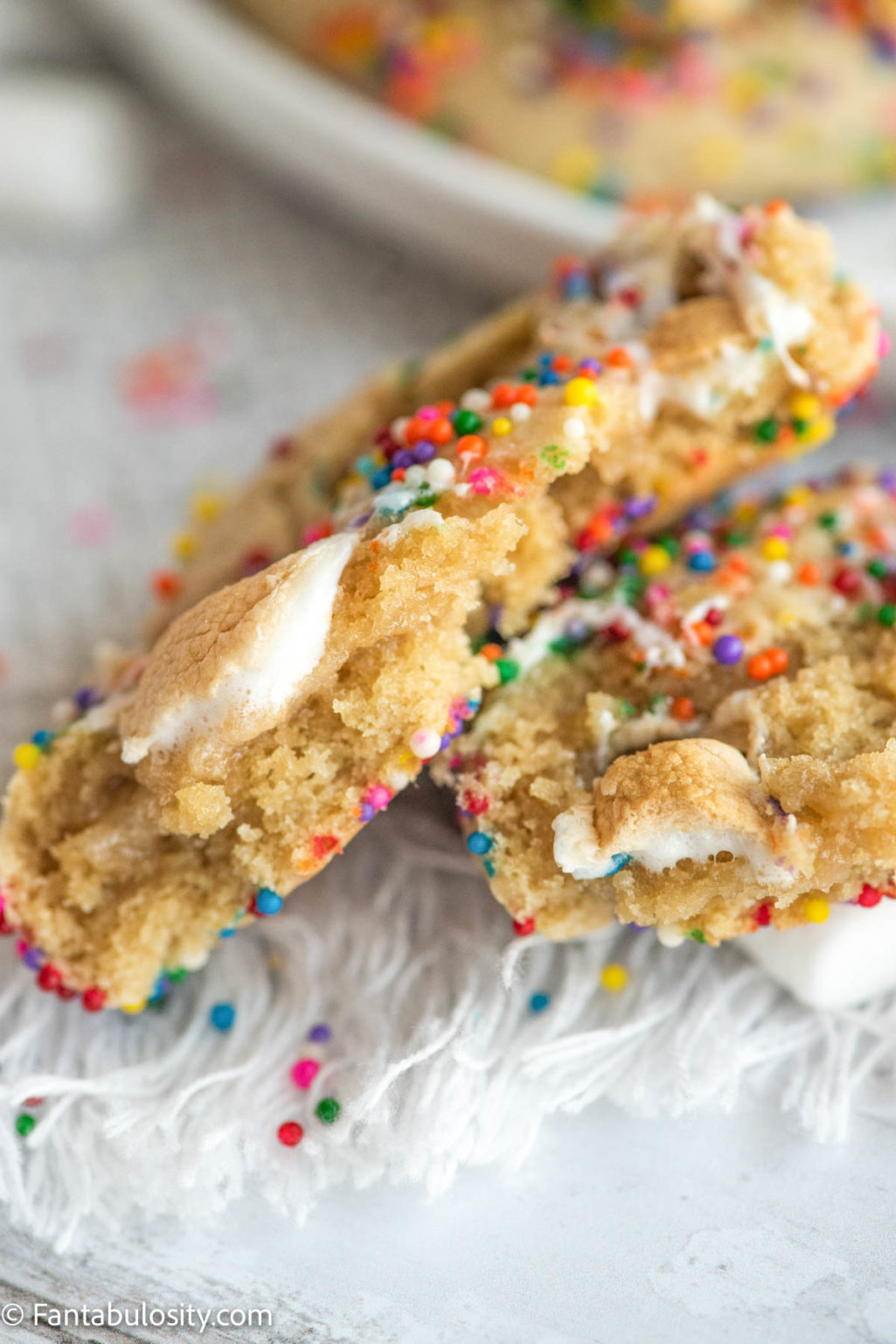 Marshmallow Cookies with Sprinkles - Fantabulosity