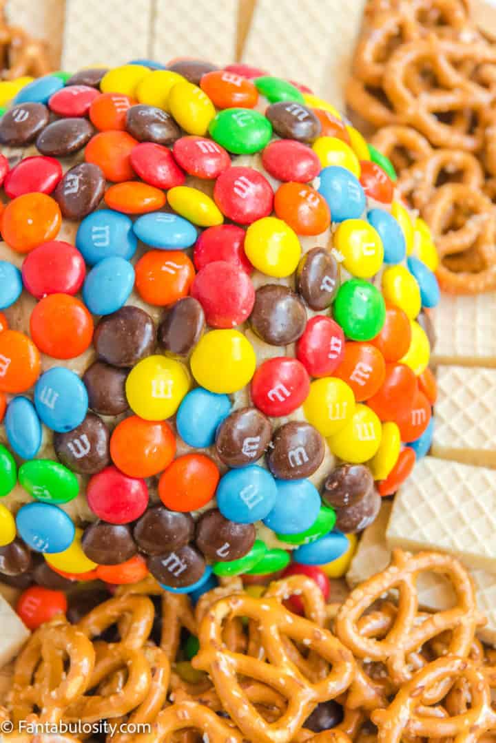 Chocolate Chip Cheese Ball with M&M's - Fantabulosity