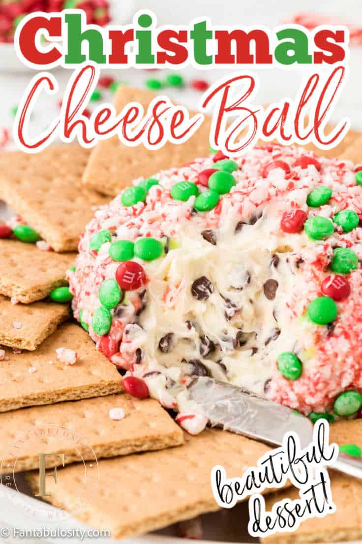 Christmas Chocolate Chip Cheese Ball - Fantabulosity