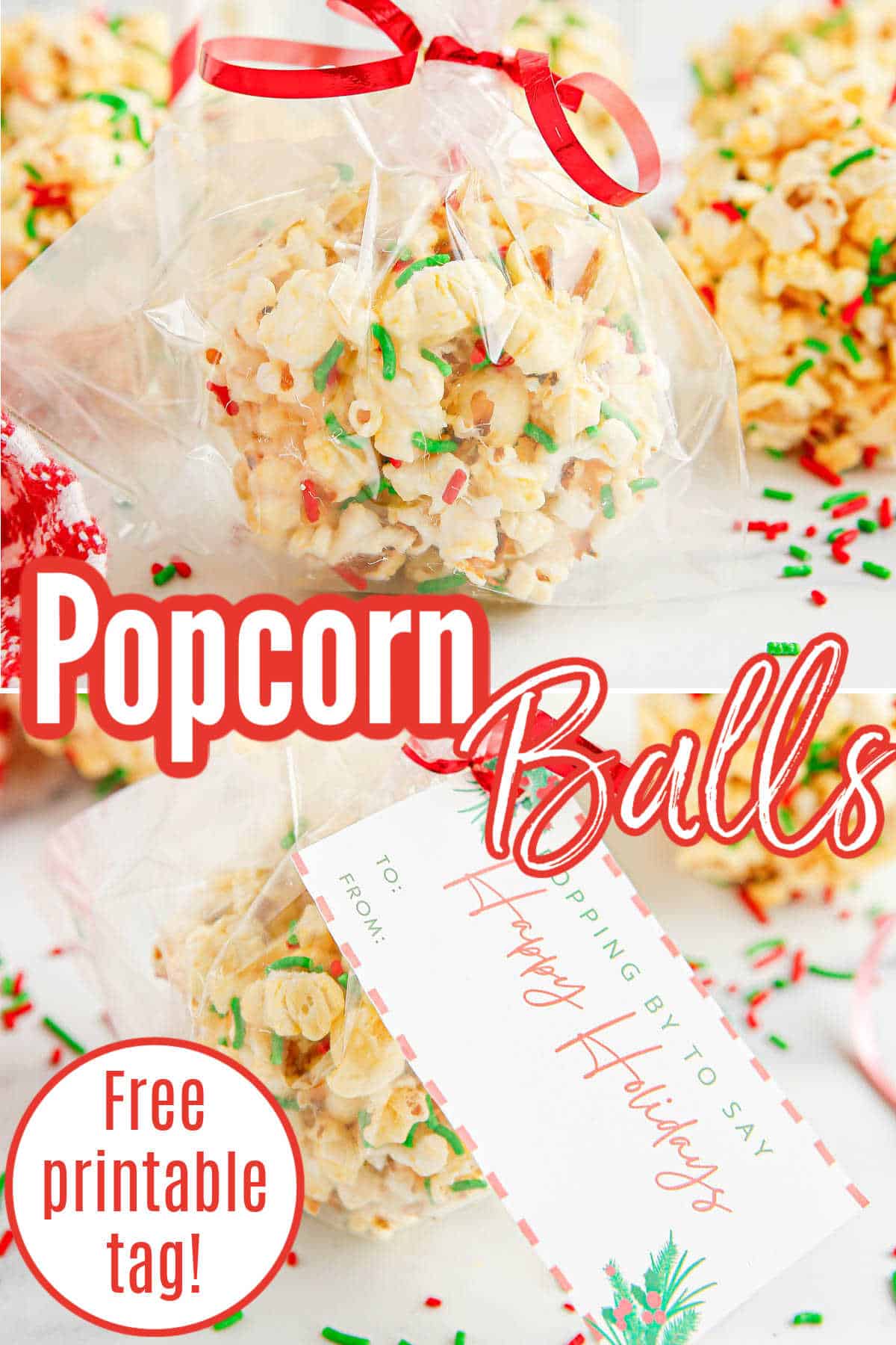 Christmas Popcorn Balls with Free Gift Tag Printable - Fantabulosity
