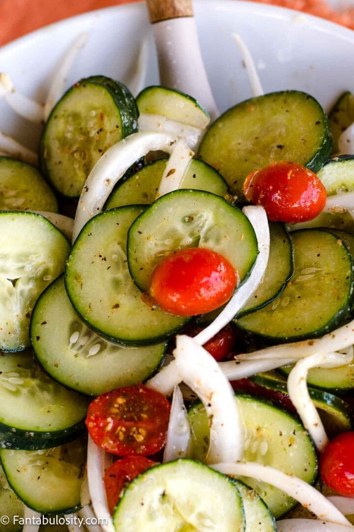 Italian Cucumber Salad - Fantabulosity