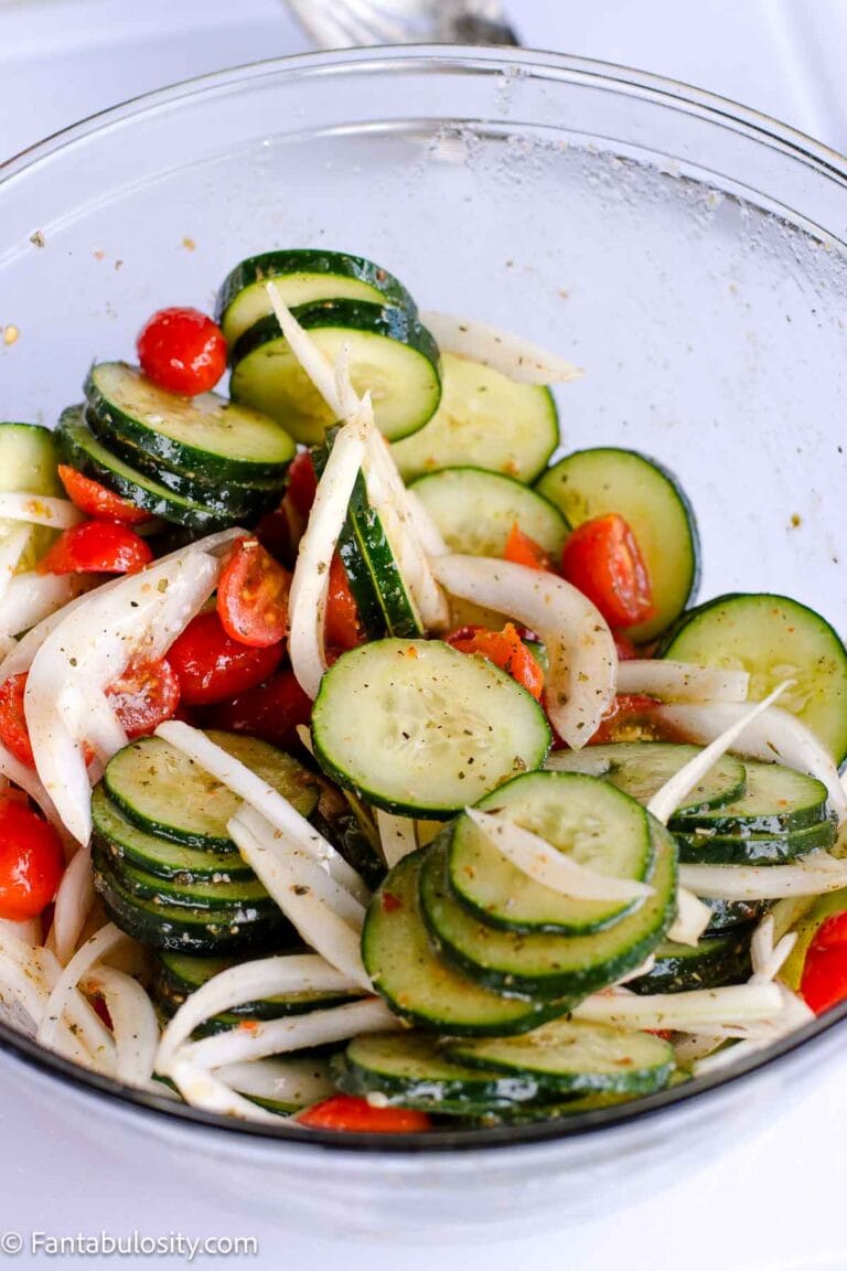 Italian Cucumber Salad - Fantabulosity